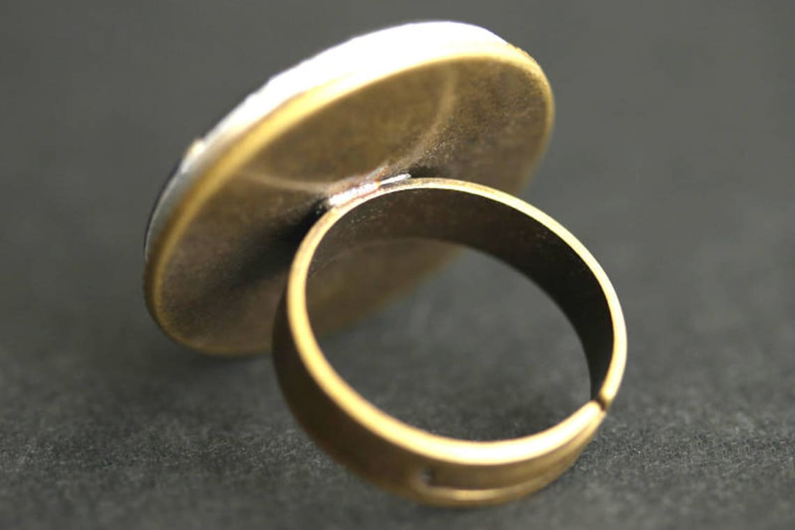 Creepy Skeleton Ring. Goth Print Button Ring. Zombie Ring. | Etsy