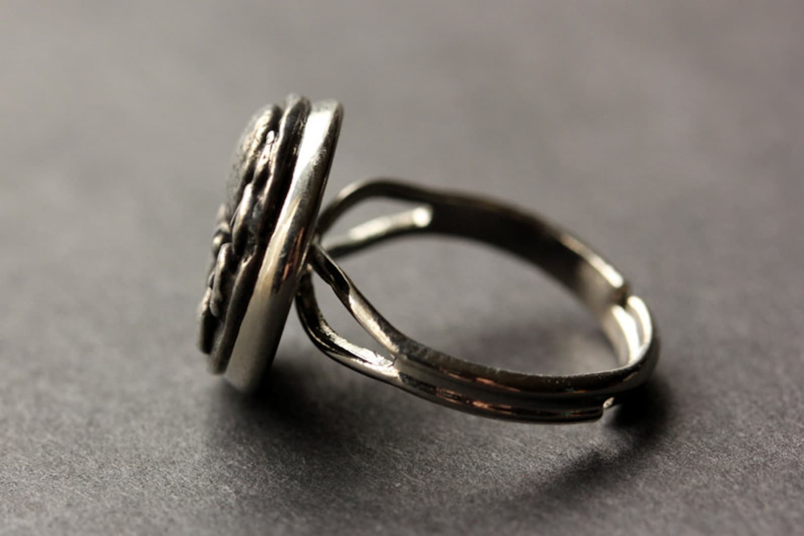 Octopus Ring. Octopus Button Ring. Silver Button Ring. - Etsy