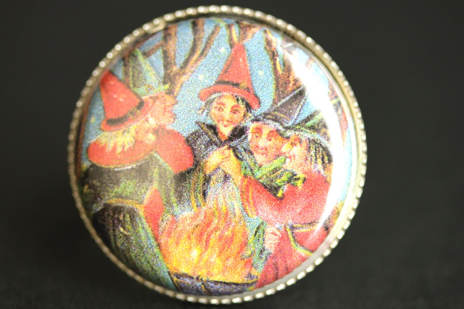 Witch Coven Ring. Halloween Ring. Gathering Witches Ring. Vintage Print ...