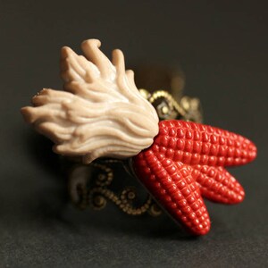 Corn Husk Ring. Autumn Harvest Ring. Food Ring. Fall Jewelry. Corn Cob ...