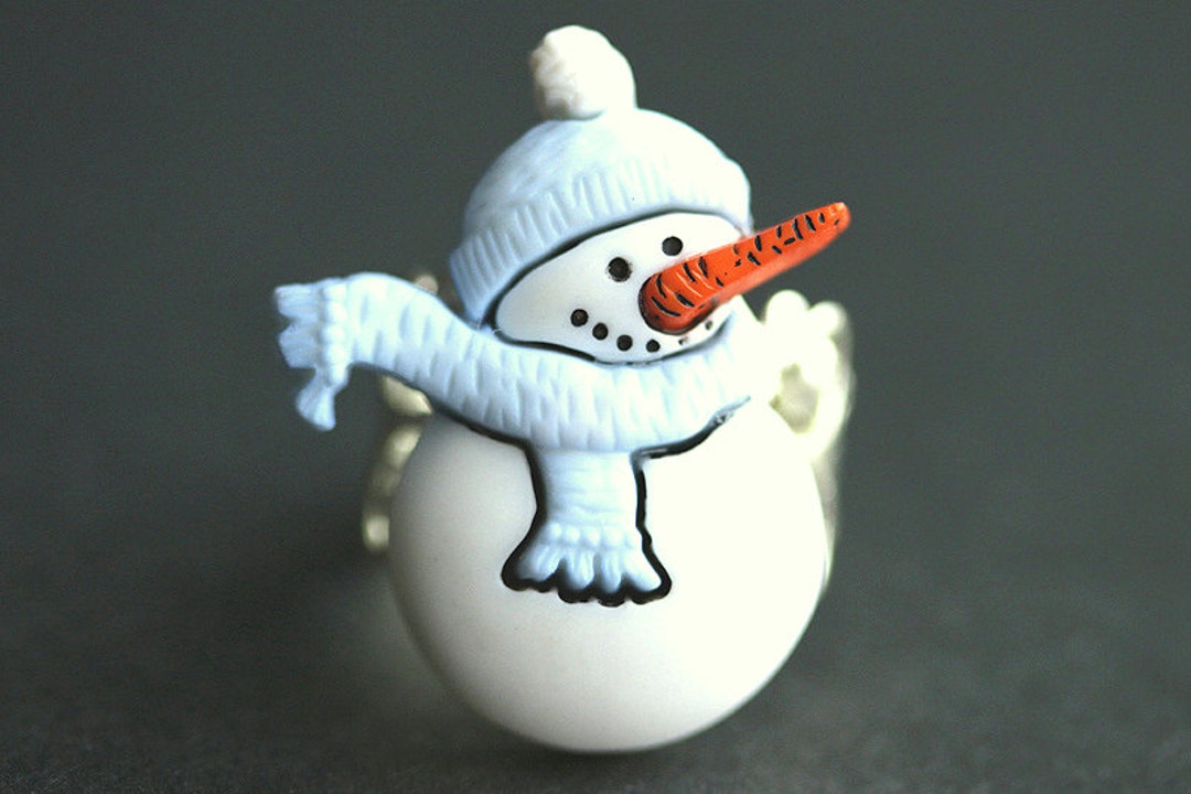 Snowman Ring. Winter Ring. Christmas Ring. Blue Ring. Holiday Ring ...
