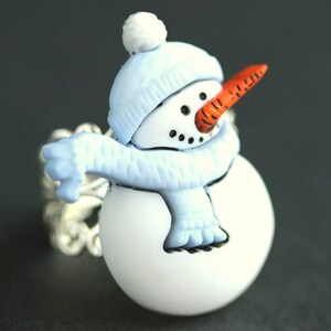 Snowman Ring. Winter Ring. Christmas Ring. Blue Ring. Holiday Ring ...