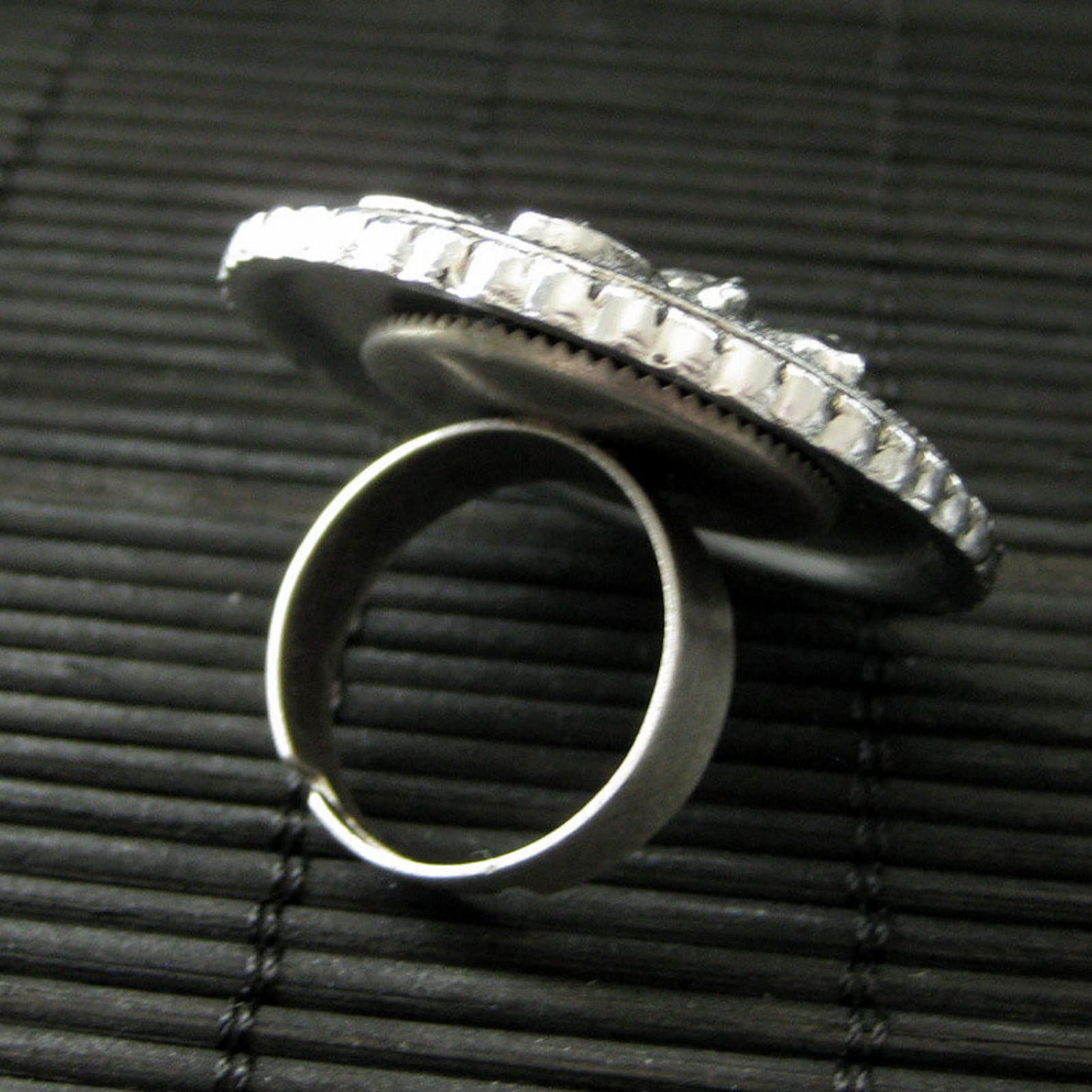 Upcycled Brooch Ring. Flower Bouquet Ring in Tan and Silver. - Etsy