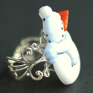 Snowman Ring. Winter Ring. Christmas Ring. Blue Ring. Holiday Ring ...