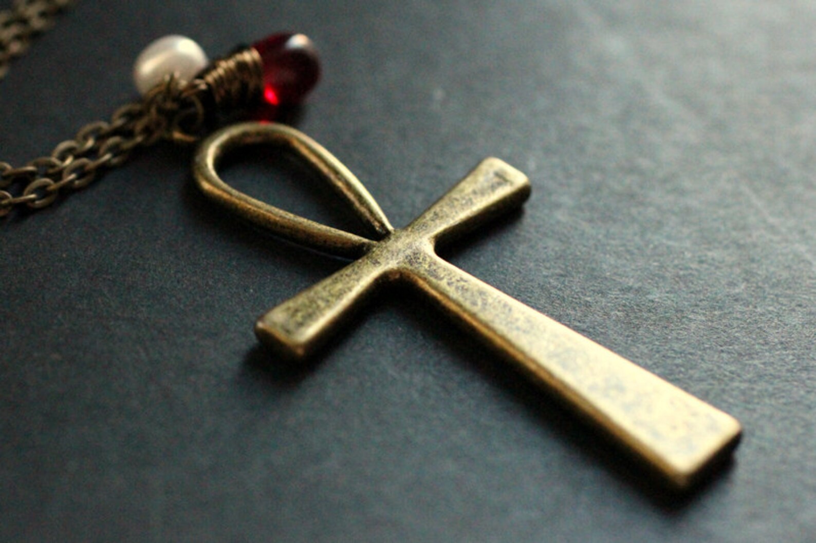 Ankh Necklace. Key of Life Necklace. Egyptian Hieroglyph Necklace. Ankh ...