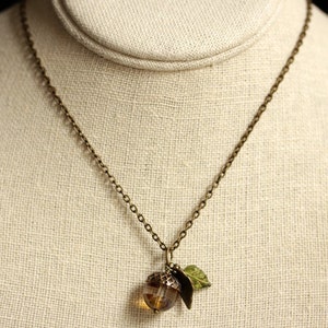 Acorn Necklace. Frost & Fawn Acorn Pendant. Glass Acorn Necklace ...