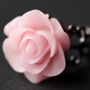 Pink Rose Ring. Light Pink Flower Ring. Gold Ring. Silver Ring. Bronze ...