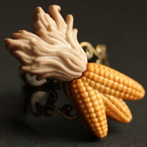 Corn Husk Ring. Autumn Harvest Ring. Food Ring. Fall Jewelry. Corn Cob ...