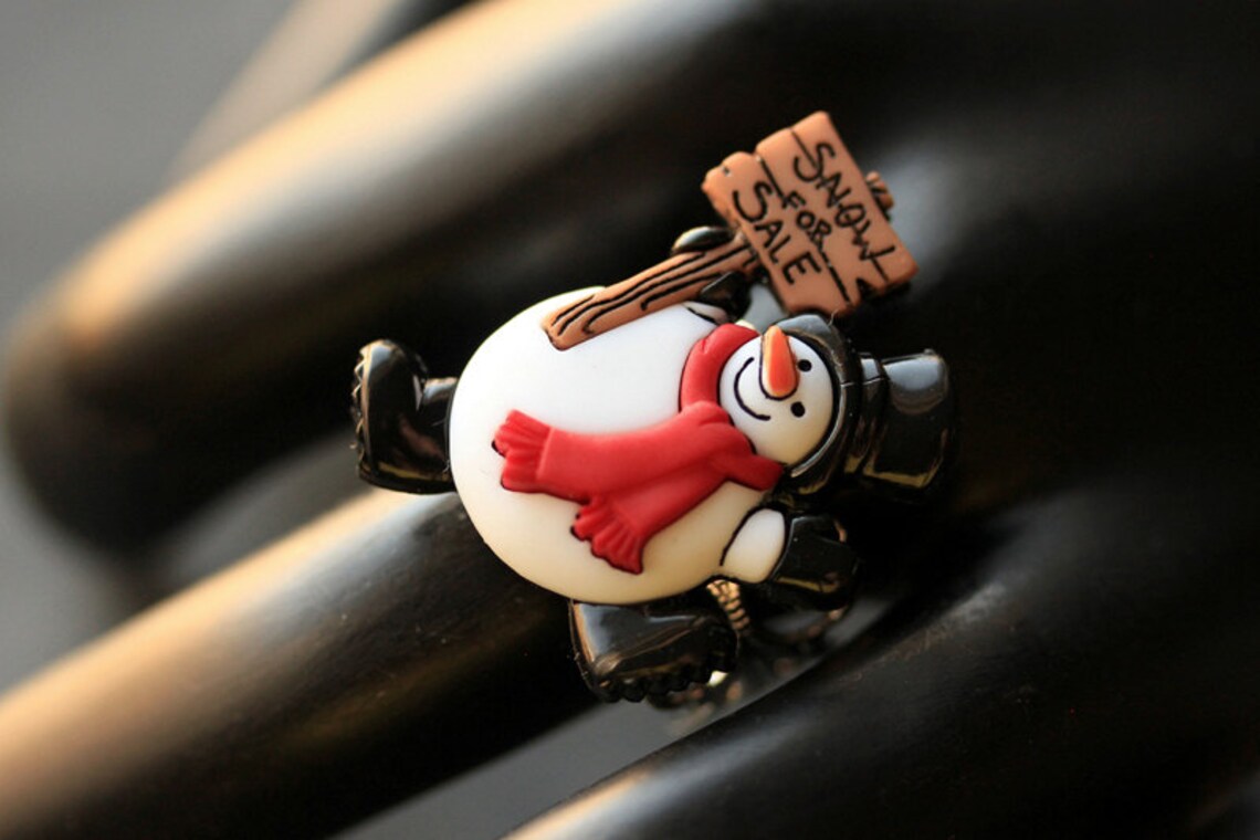 Snowman Ring. Snow Ring. Holiday Ring. Happy Snowman Ring. | Etsy