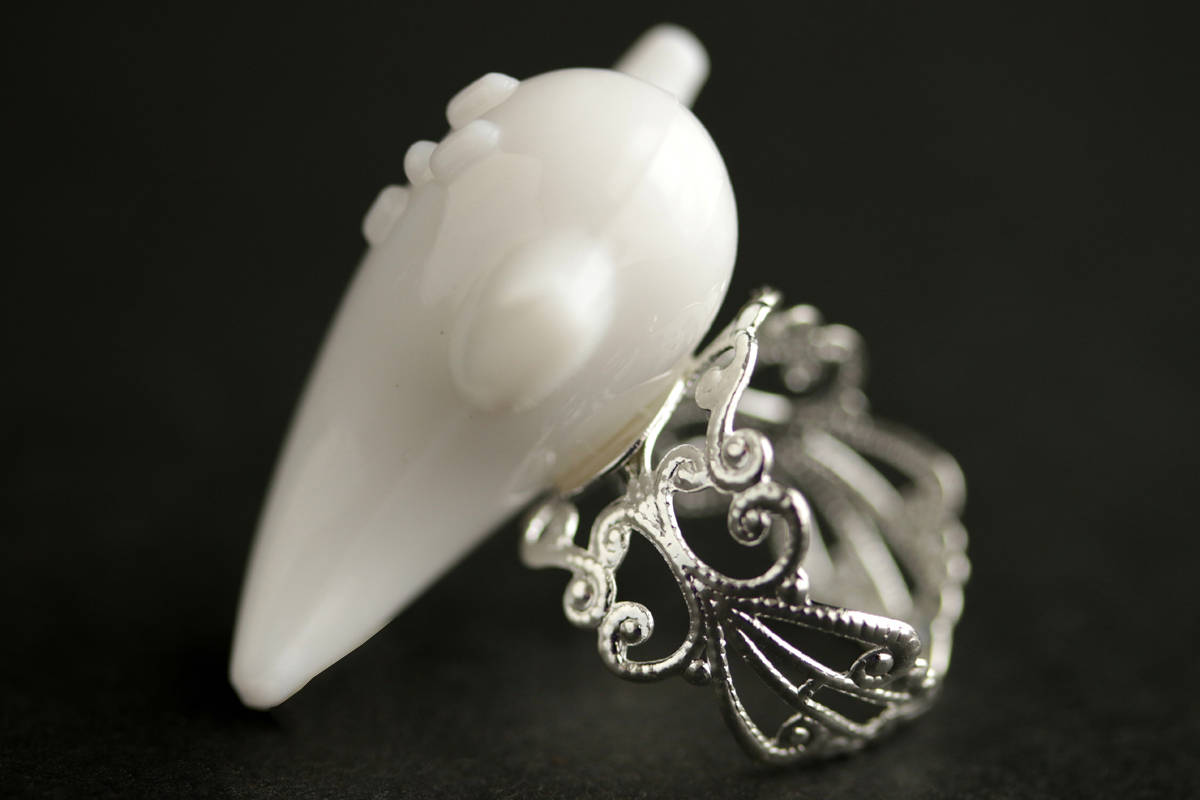 Spooky Ghost Ring. Halloween Ring. Filigree Ring. Adjustable Ring. Gold ...