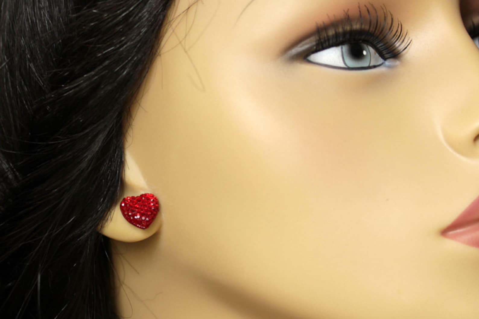 Red Heart Earrings. Silver Heart Earrings. Post Earrings. - Etsy