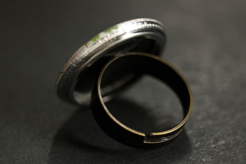 Brown Dragonfly Ring. Bug Ring. Insect Ring. Graphic Button Ring ...