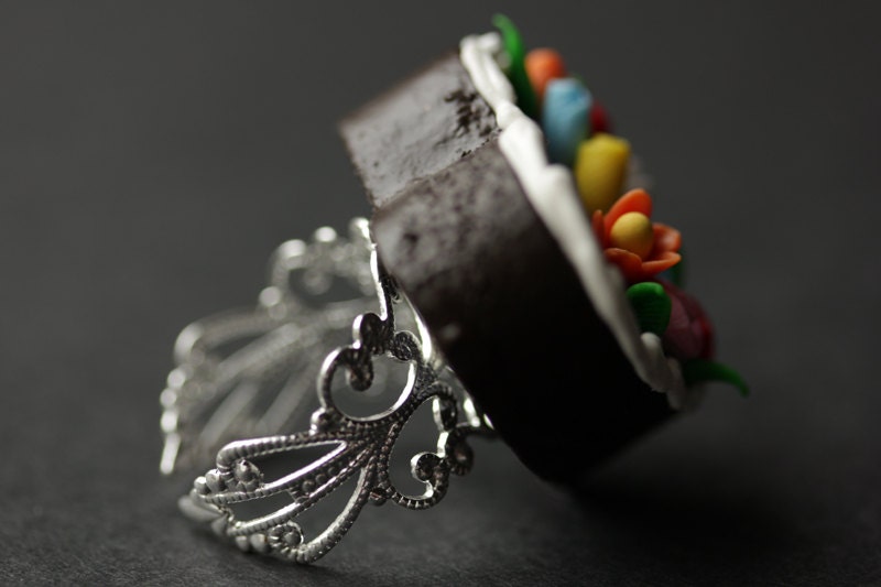 Heart Shaped Cake Ring. Heart Ring. Food Ring. Adjustable | Etsy