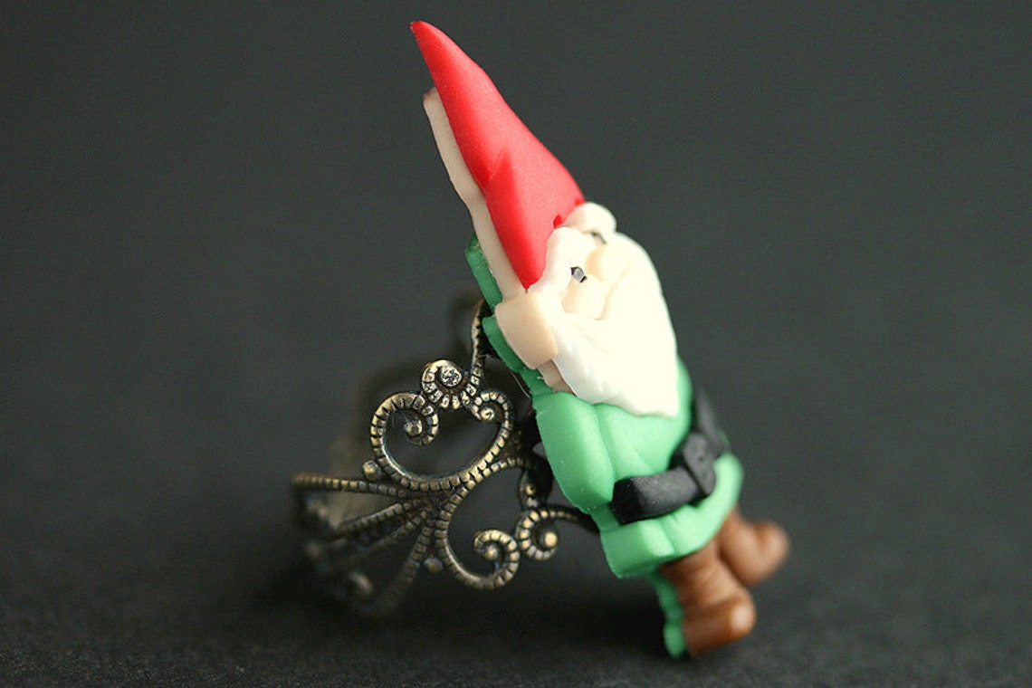 Santa Elf Ring. Garden Ring. Red and Green Ring. Christmas - Etsy