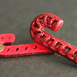 Red Candy Cane Earrings Christmas Earrings Red Earrings Glitter