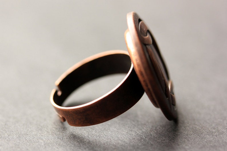 Copper Celtic Knot Ring. Button Ring. Copper Ring. Adjustable Ring ...