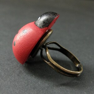 Ladybug Ring. Lady Bug Ring in Bronze. Adjustable Ring. Handmade ...