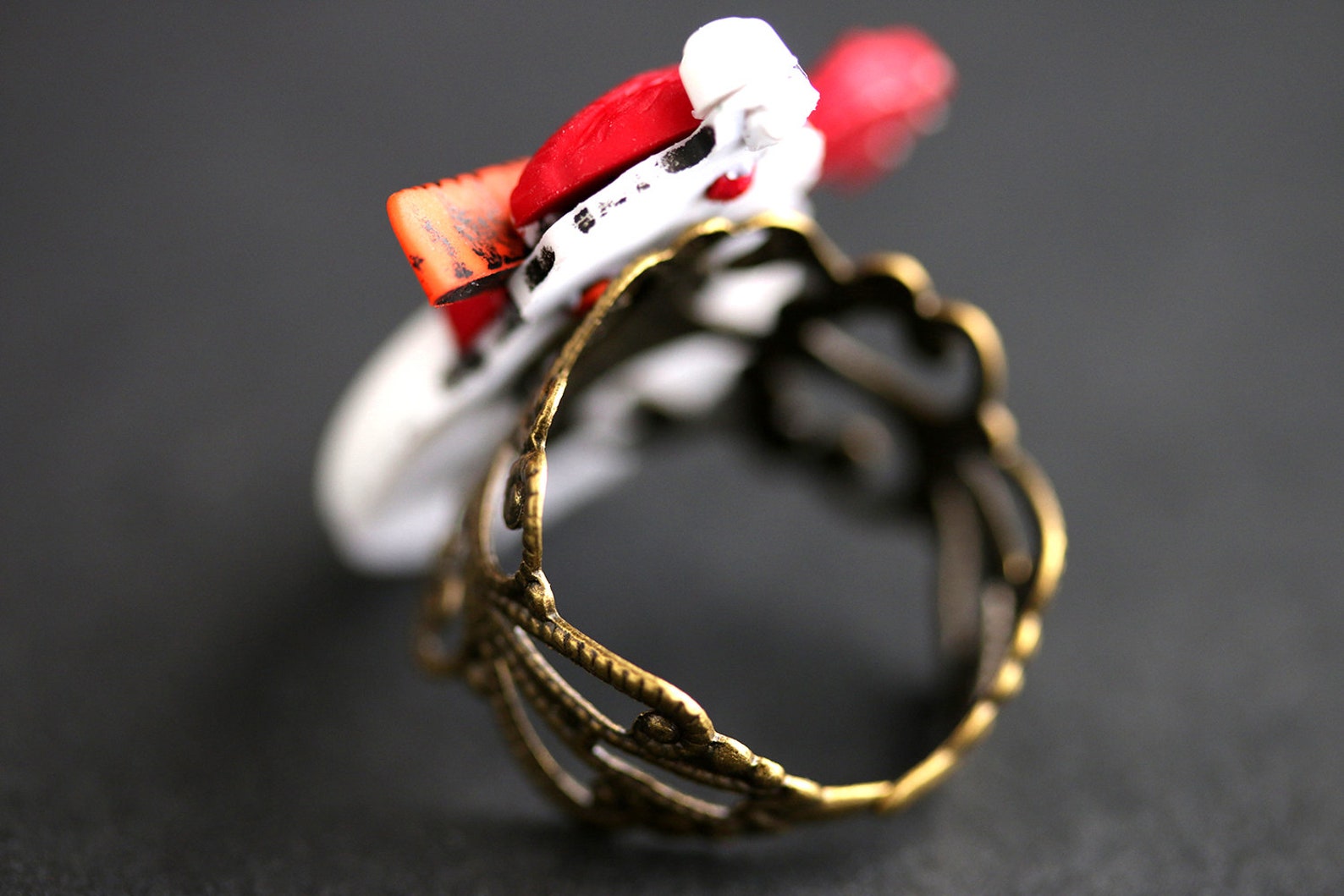 Snowman Ring. Holiday Ring. Winter Ring. Snow Man Ring. Red Ring ...
