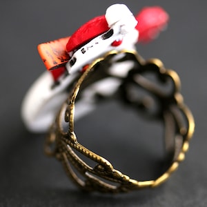 Snowman Ring. Holiday Ring. Winter Ring. Snow Man Ring. Red Ring ...