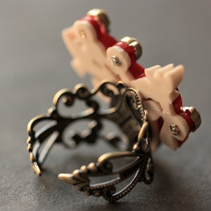 Reindeer Ring. Holiday Ring. Santa's Reindeer Ring. Christmas Jewelry ...