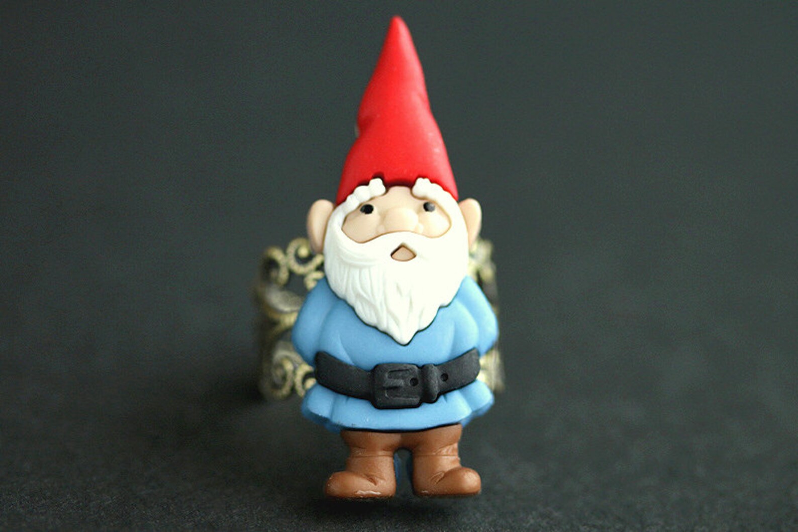 Garden Gnome Ring. Red and Blue Ring. Santa Elf Ring. Bronze - Etsy