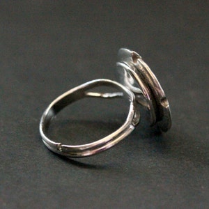 Sand Dollar Button Ring. Silver Button Ring. Beach Button Ring ...