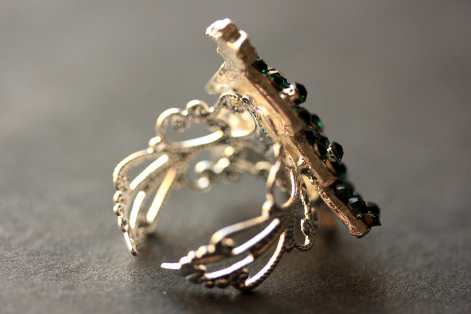 Rhinestone Christmas Tree Ring. Rhinestone Ring. Christmas | Etsy