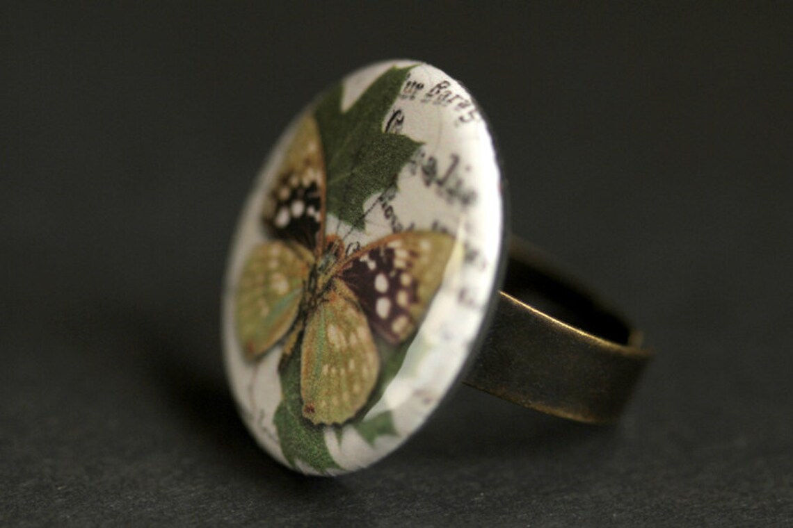 Moth Ring. Insect Ring. Nature Ring. Entomology Ring. Graphic Button ...
