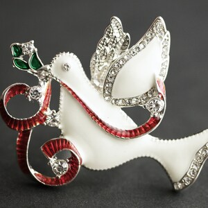 Dove of Peace Ring. Christmas Ring. Enameled Christmas Bird Ring With ...