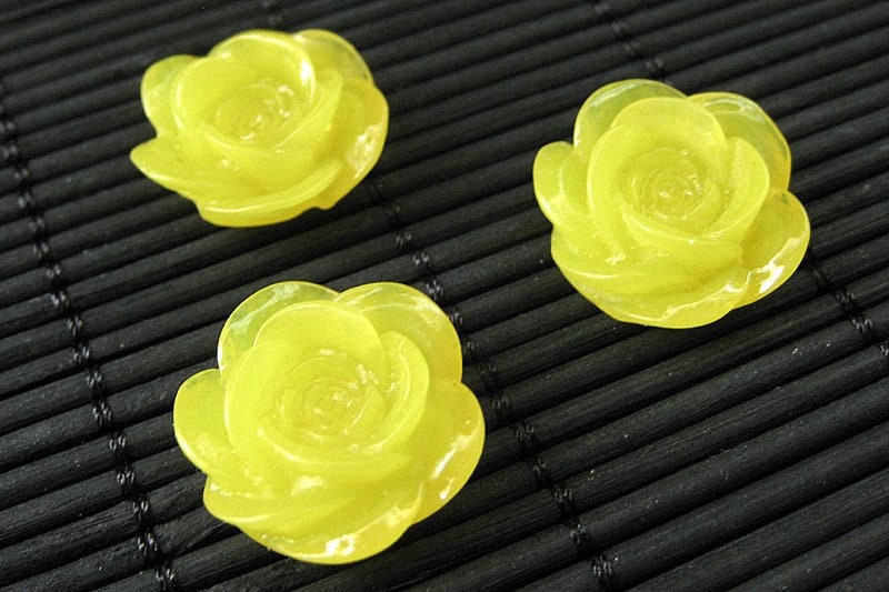Yellow Rose Flower Refrigerator Magnets. Set of Three. Yellow | Etsy