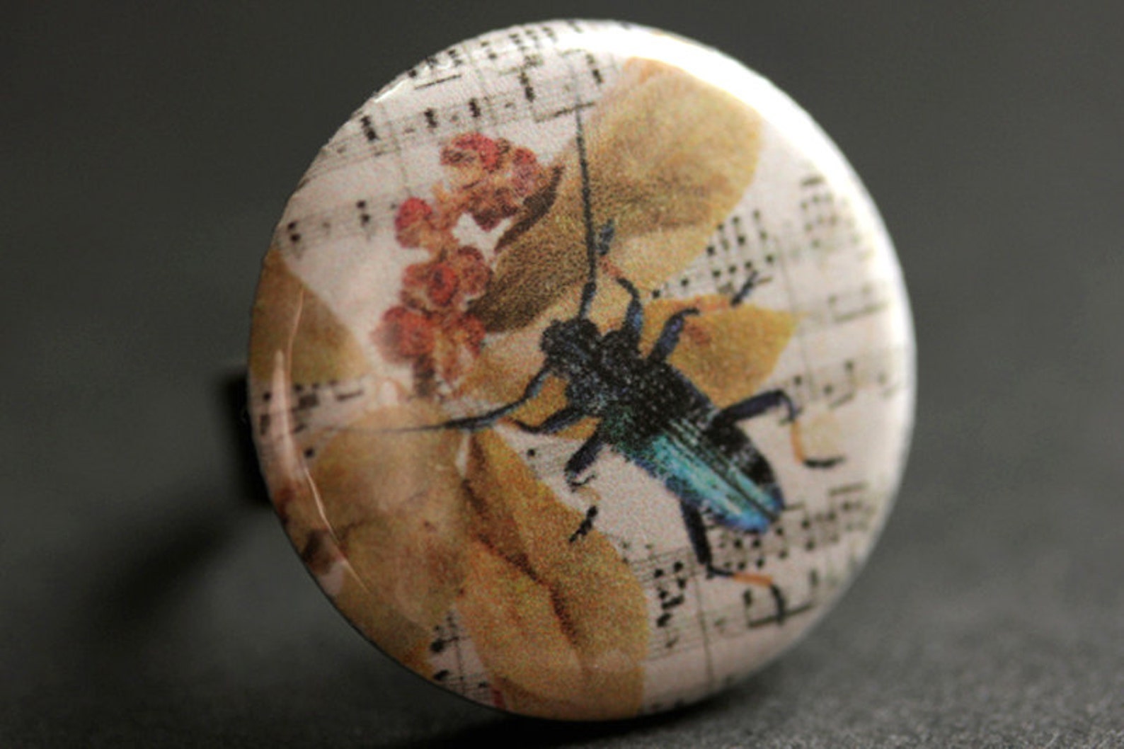 Blue Beetle Ring. Bug Ring. Nature Ring. Insect Ring. - Etsy