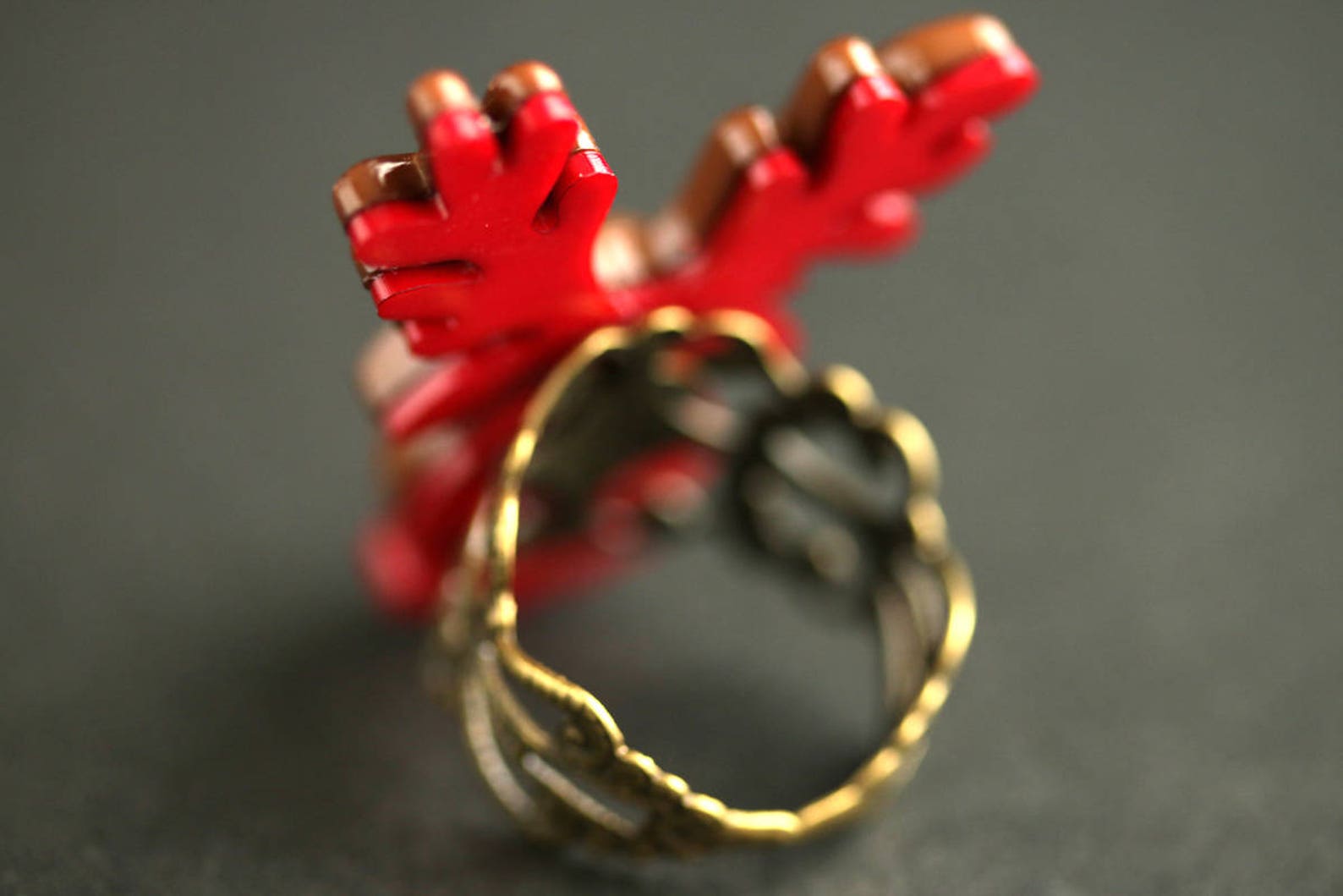 Rudolph Ring. Christmas Ring. Red Nosed Reindeer Ring. Holiday Ring ...