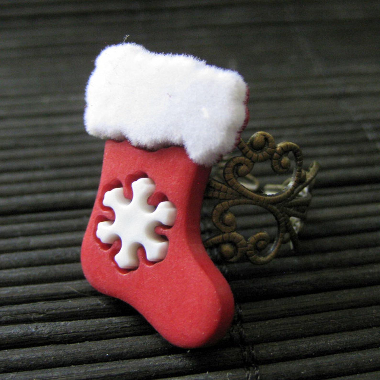 Holiday Ring. Christmas Ring. Stocking Ring With Snowflake. - Etsy