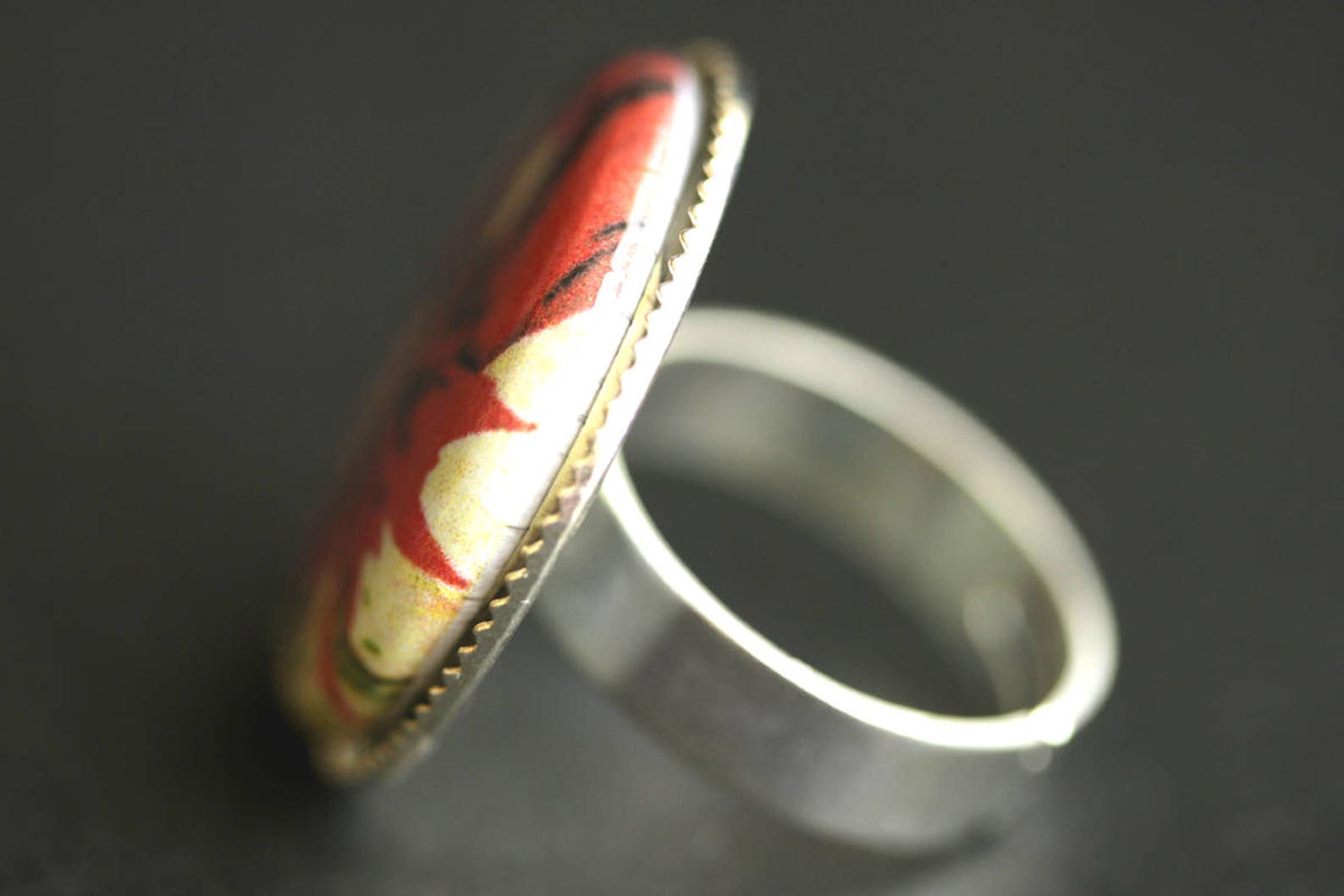 Red Devil Ring. Halloween Ring. Vintage Postcard Graphic | Etsy