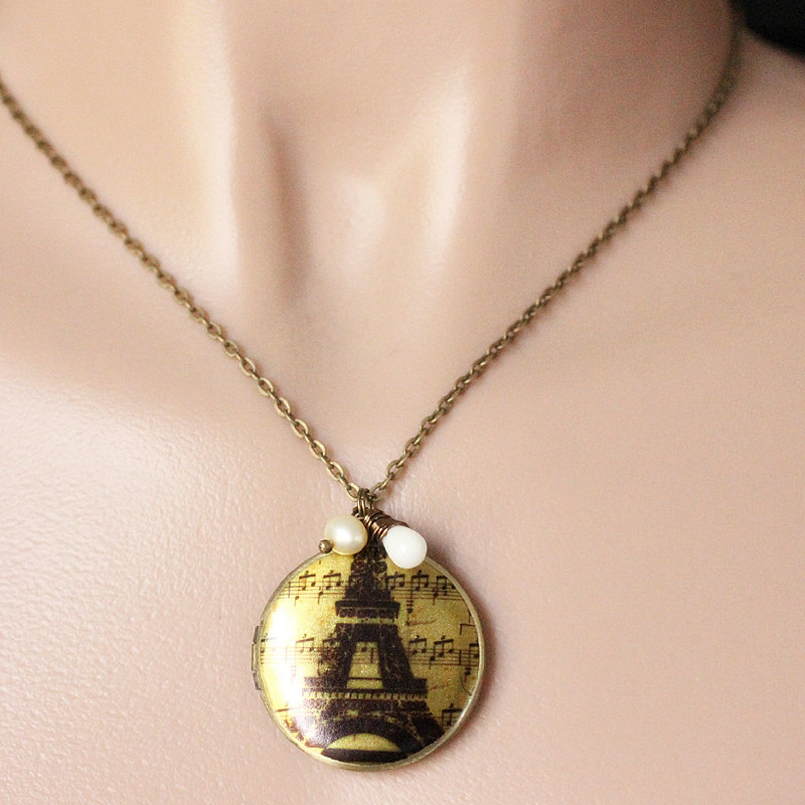 Eiffel Tower Locket Necklace. Eiffel Tower Necklace. Paris Locket With ...
