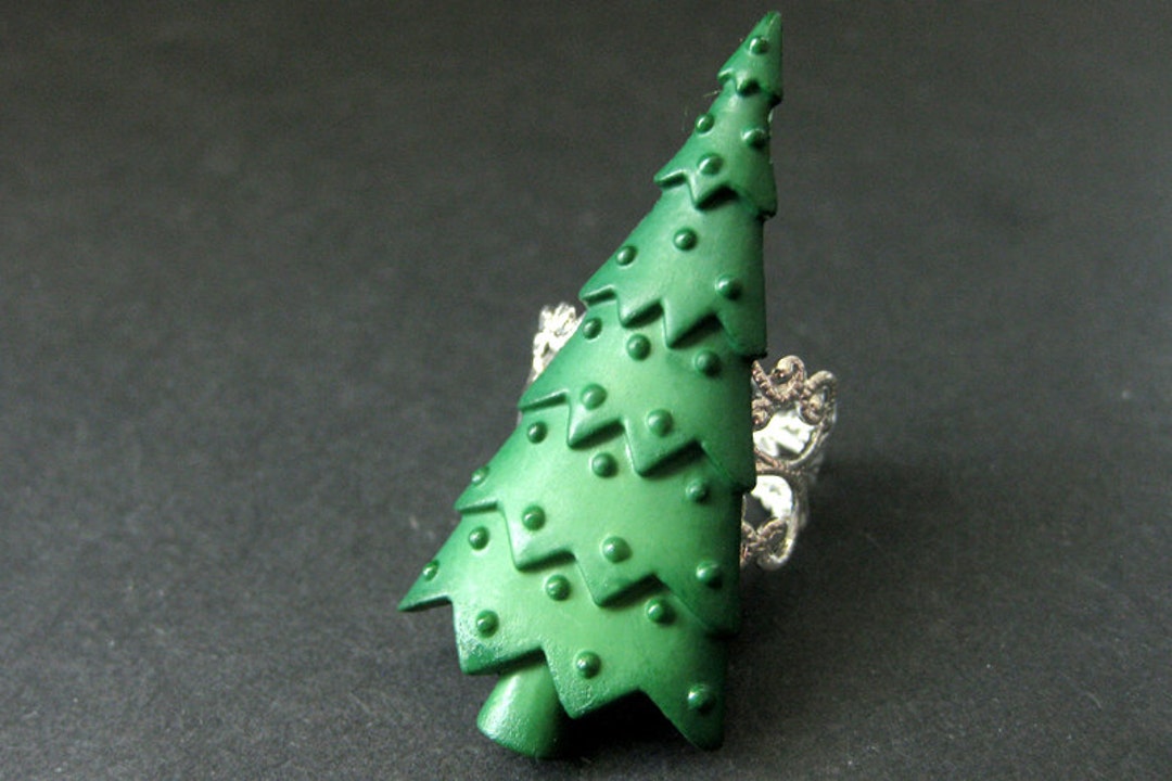 Christmas Tree Ring. Holiday Ring. Christmas Ring. Silver Filigree ...