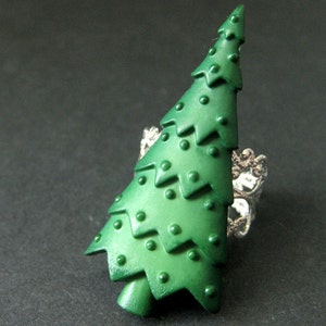 Christmas Tree Ring. Holiday Ring. Christmas Ring. Silver Filigree ...