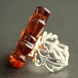 Brown Maple Leaf Ring. Autumn Leaf Ring. Fall Leaves Filigree Ring ...