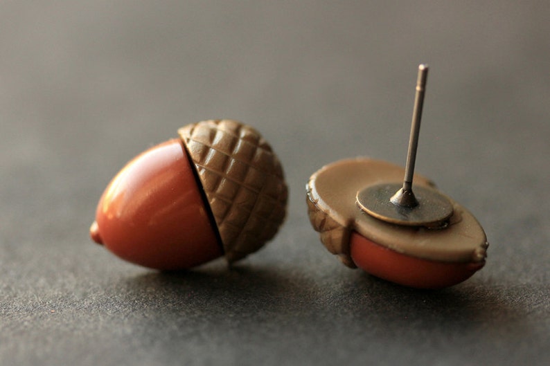 Acorn Earrings. Acorn Jewelry. Bronze Stud Earrings. Autumn Earrings ...