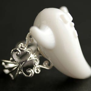 Spooky Ghost Ring. Halloween Ring. Filigree Ring. Adjustable Ring. Gold ...