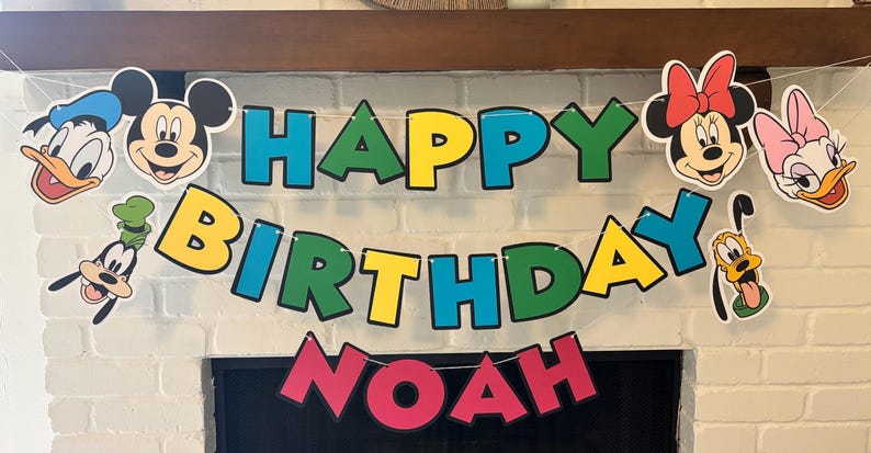 Custom Mickey & Friends Birthday Banner - Etsy