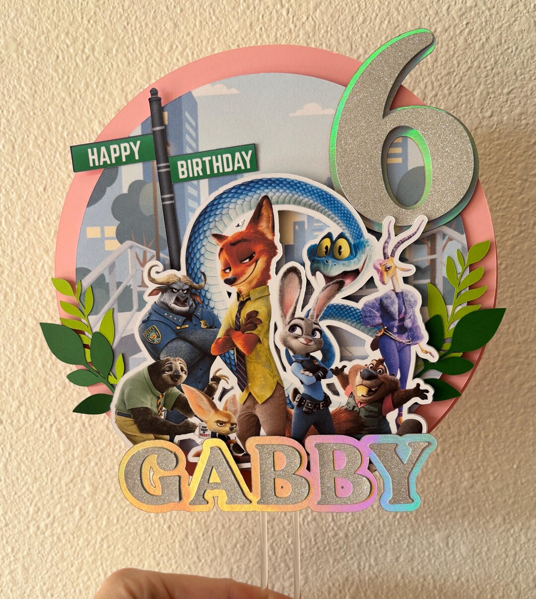 Adorno para tarta de Zootopia - Personalizado - Hecho a mano - Etsy España