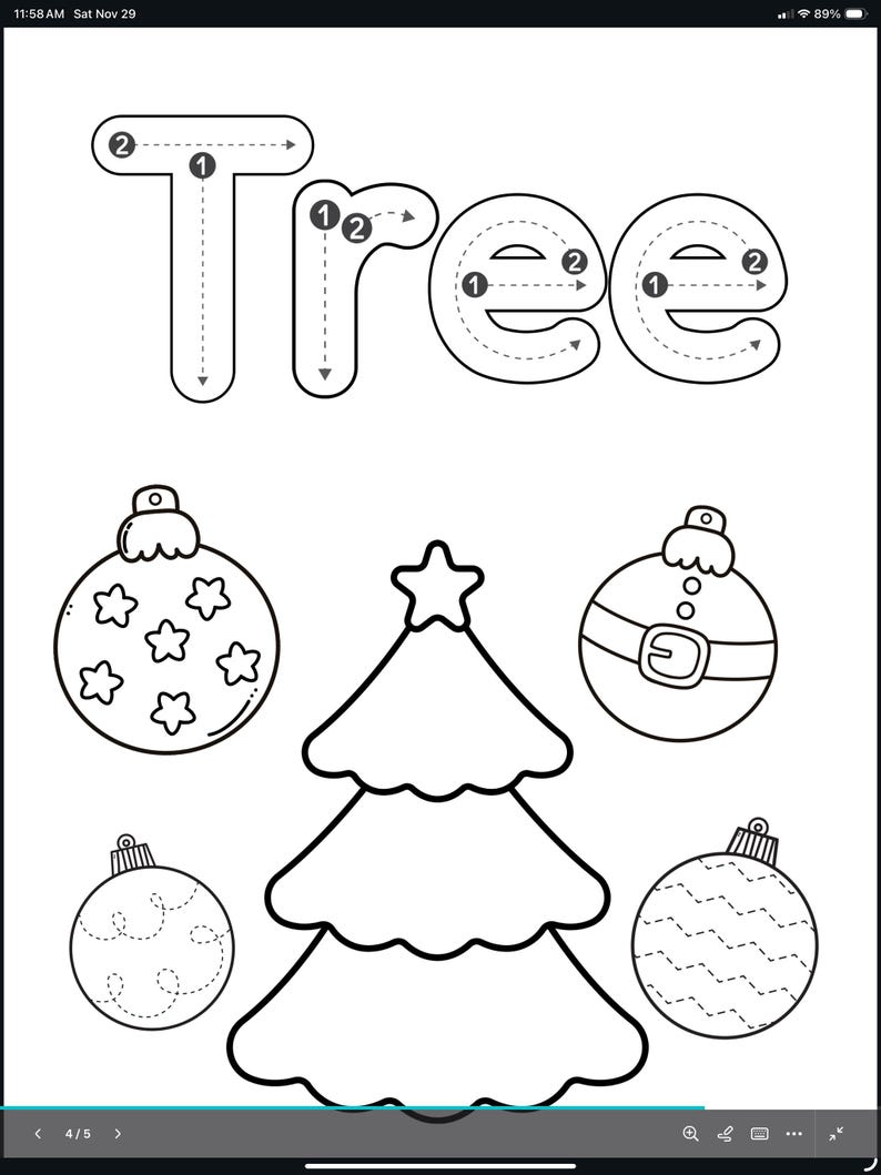 Christmas Coloring and Tracing Worksheets (digital Download) - Etsy