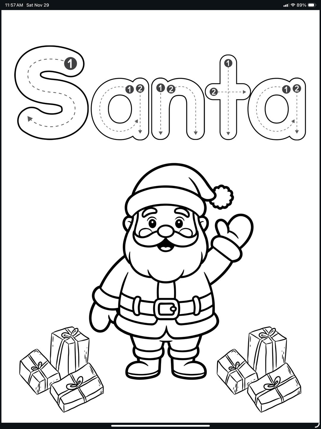 Christmas Coloring and Tracing Worksheets (digital Download) - Etsy