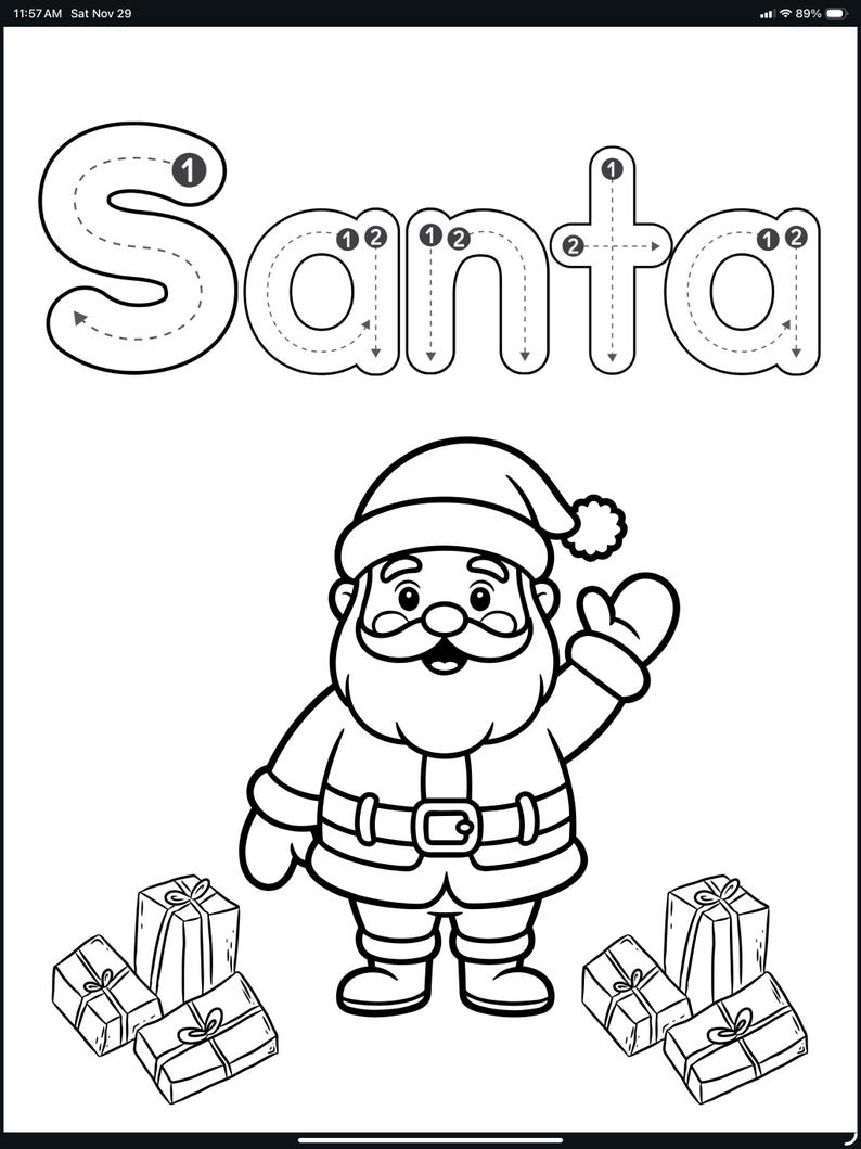 Christmas Coloring and Tracing Worksheets (digital Download) - Etsy