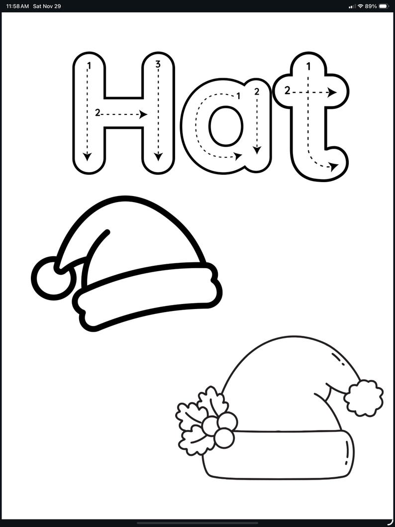 Christmas Coloring and Tracing Worksheets (digital Download) - Etsy