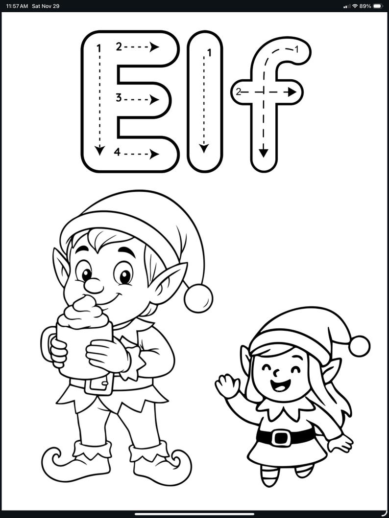Christmas Coloring and Tracing Worksheets (digital Download) - Etsy