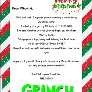 Letter From THE GRINCH (digital Download) - Etsy