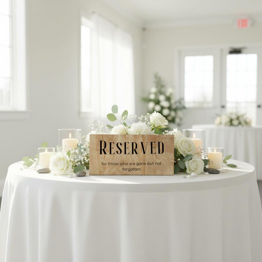 Wooden Memorial Sign Wedding Remembrance Table Decoration Funeral ...