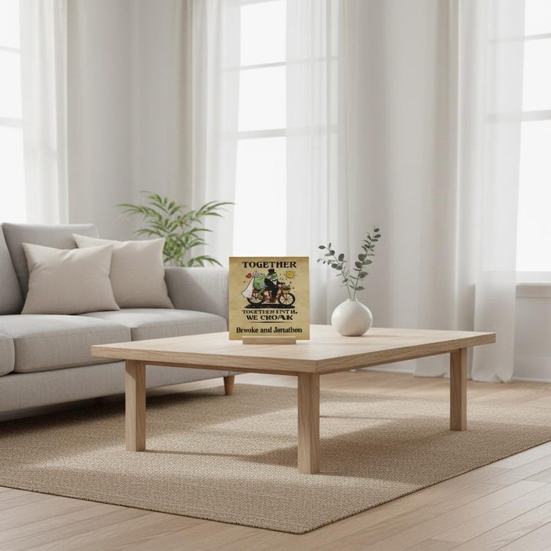 Personalized Frog Couple Art Wedding Anniversary Tabletop Decoration ...